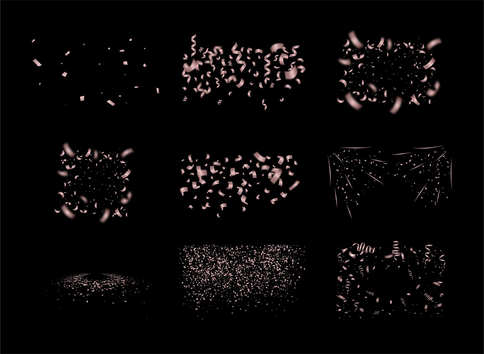 63 Rose Gold Confetti Overlays PNG Clipart Photo Overlay | Etsy