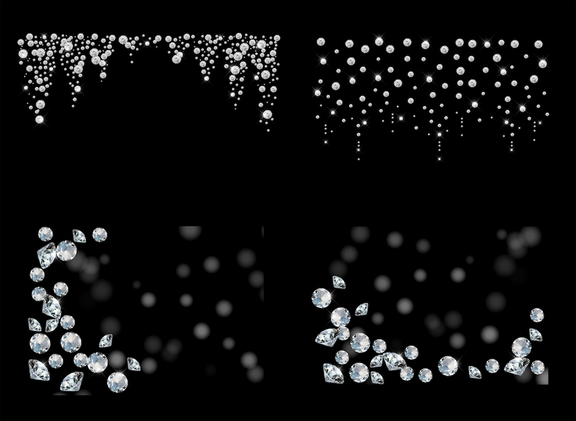 21 Glam Diamond Confetti Overlays Diamond Clipart Jewels - Etsy