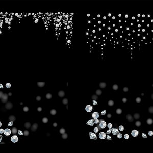 21 Glam Diamond Confetti Overlays, Diamond Clipart, Jewels Overlays PNG ...