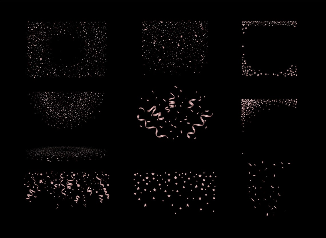 63 Rose Gold Confetti Overlays PNG Clipart Photo Overlay | Etsy