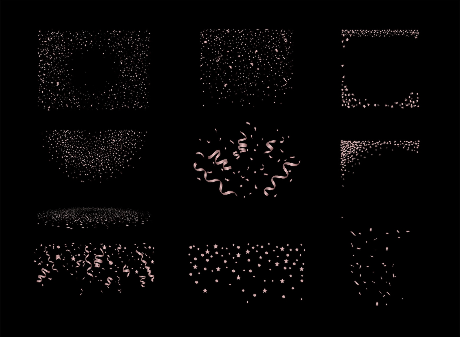 63 Rose Gold Confetti Overlays PNG Clipart Photo Overlay | Etsy