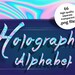 Holographic Alphabet Clipart Hologram Alphabet PNG Files | Etsy