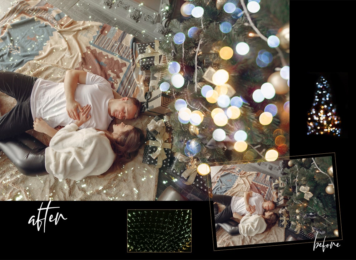 51 Christmas Tree Lights Overlays, Sparkling Tree, Photoshop New Year ...