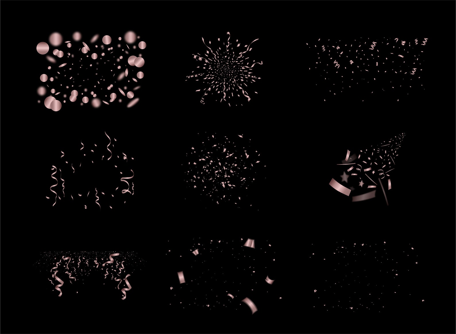 63 Rose Gold Confetti Overlays PNG Clipart Photo Overlay | Etsy