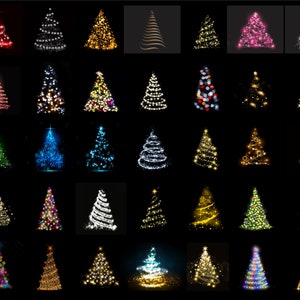 51 Christmas Tree Lights Overlays, Sparkling Tree, Photoshop New Year ...