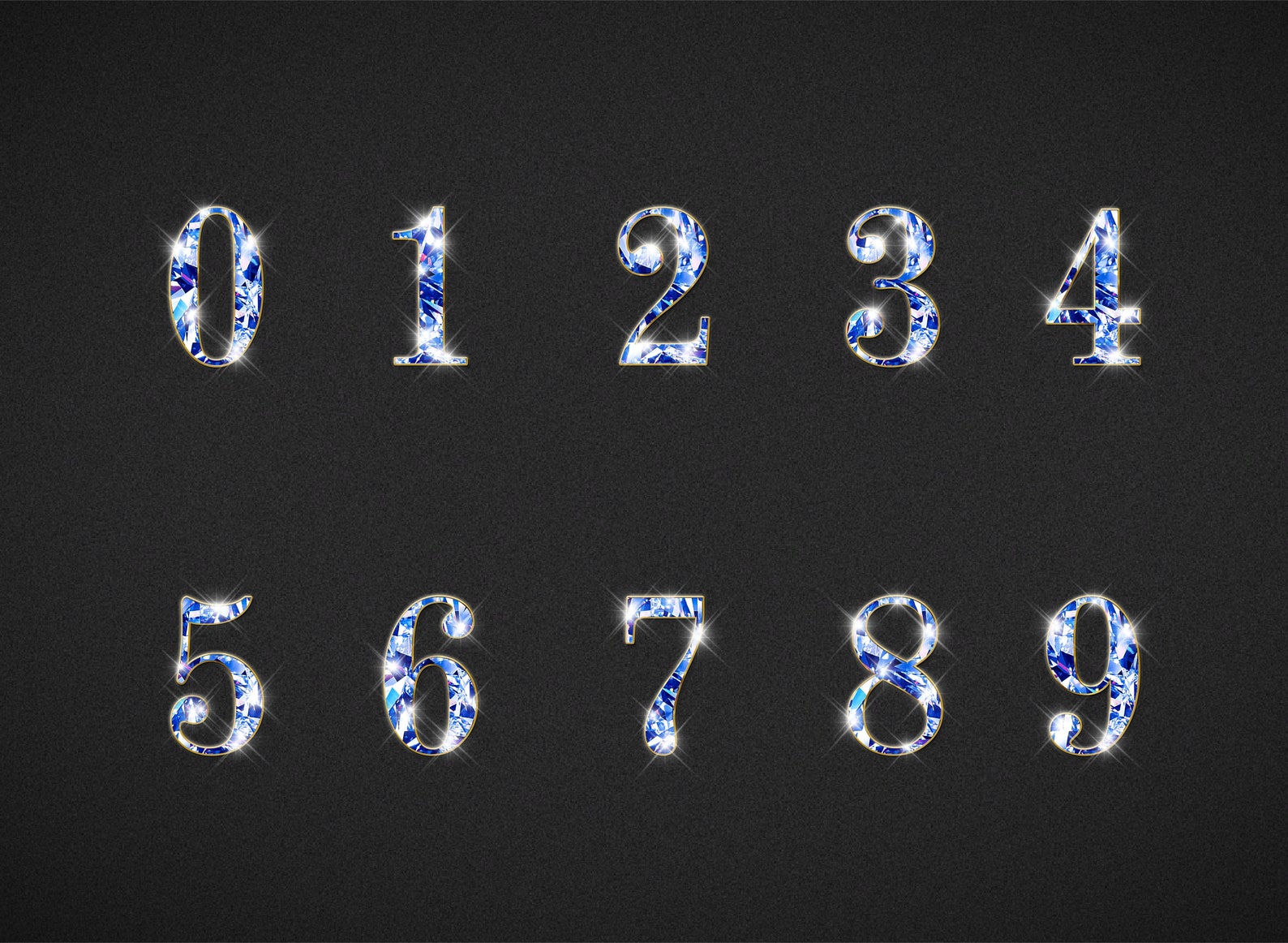 Blue Diamond Alphabet ART Clipart Blue Topaz Diamond in Gold - Etsy