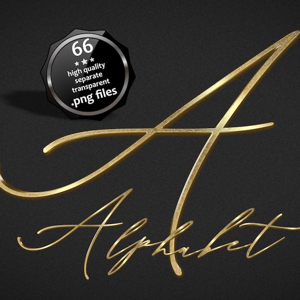 3d Gold Alphabet Clipart - Etsy