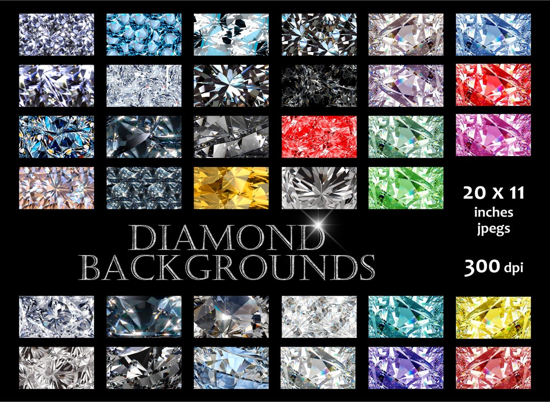 35 JPEG Diamond Backgrounds, Diamond Paper, Jewels Scrapbook Paper ...