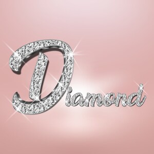 Silver Diamond Alphabet Clipart, Glamour Diamond Cursive Alphabet PNG ...
