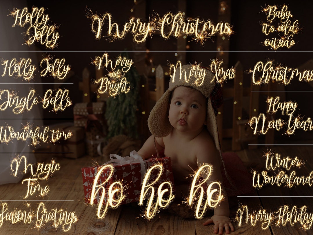Christmas Photo Overlays, Xmas Words for Photography and Family Mini ...