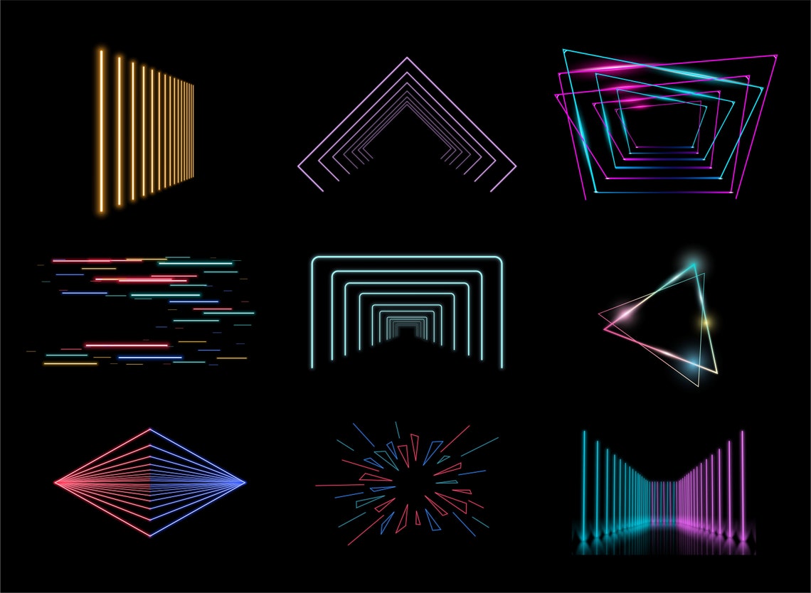 66 Neon Photo Overlays Neon Effect Photo Overlays | Etsy