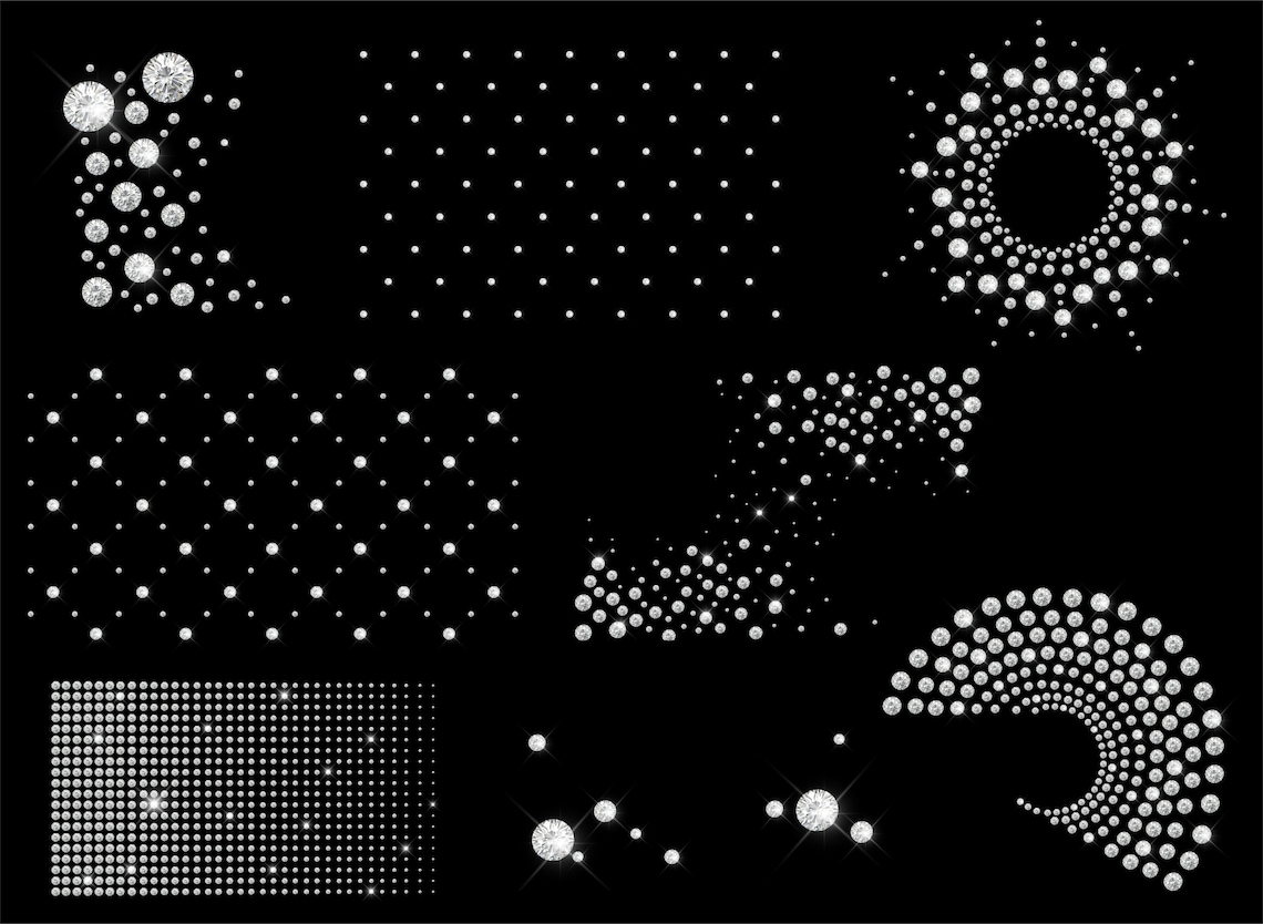 21 Glam Diamond Confetti Overlays, Diamond Clipart, Jewels Overlays PNG ...