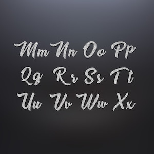 Silver Diamond Alphabet Clipart, Glamour Diamond Cursive Alphabet PNG ...