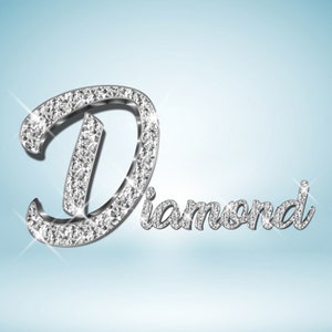 Silver Diamond Alphabet Clipart, Glamour Diamond Cursive Alphabet PNG ...