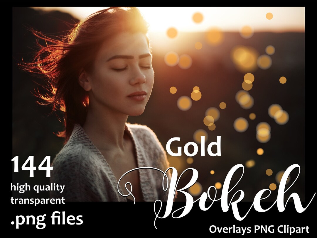 Gold Bokeh Overlays Clipart Golden Bokeh Photo Overlay PNG - Etsy
