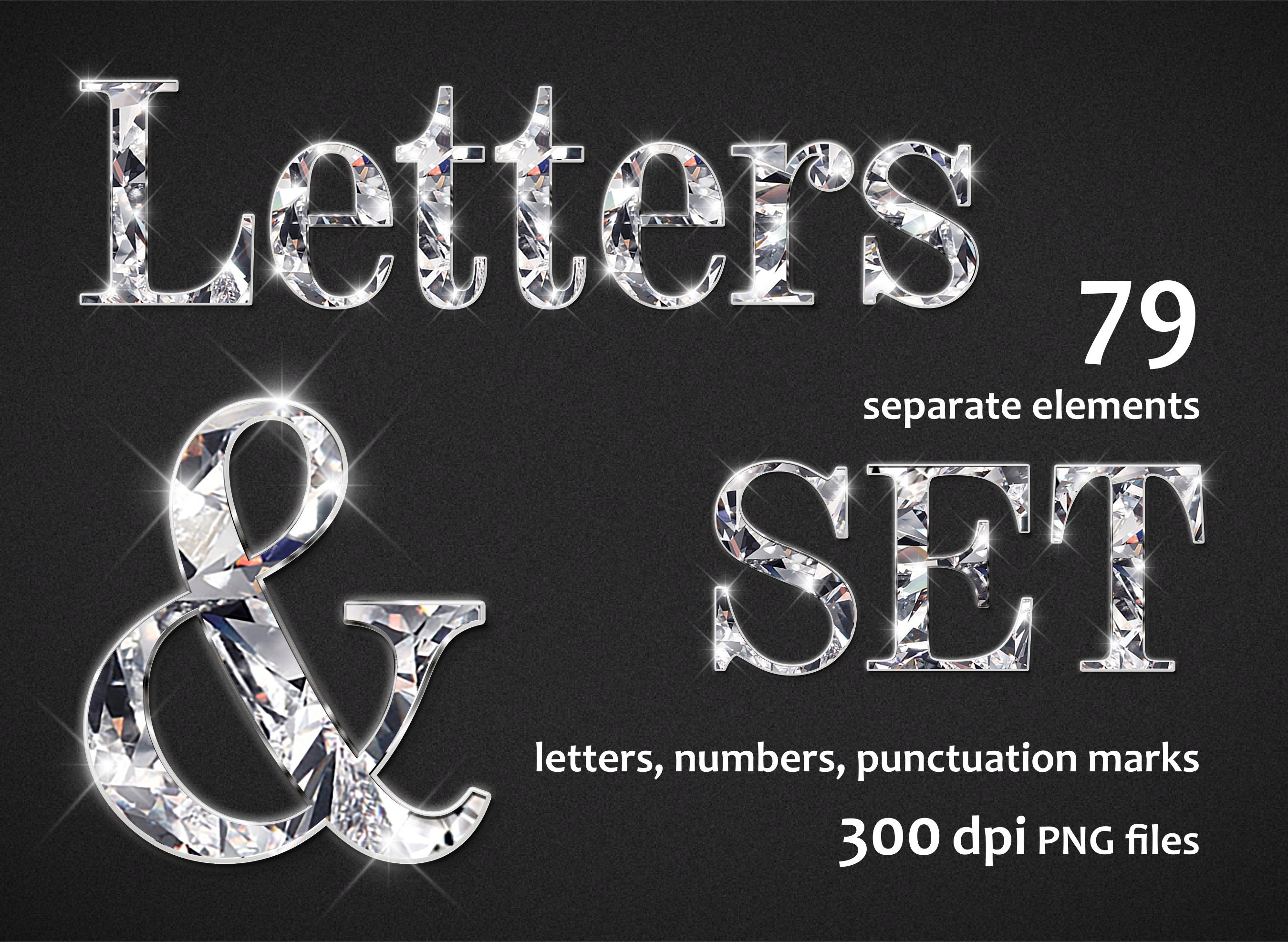 Silver Diamond Alphabet ART Clipart Diamond in Silver - Etsy