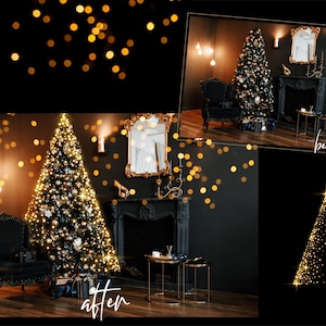51 Christmas Tree Lights Overlays, Sparkling Tree, Photoshop New Year Tree Shiny Decoration ...