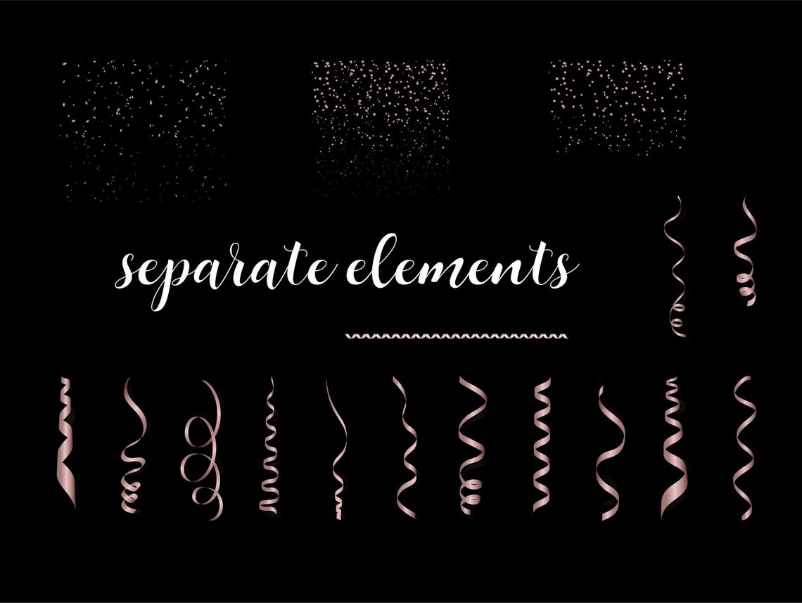 63 Rose Gold Confetti Overlays PNG Clipart Photo Overlay | Etsy