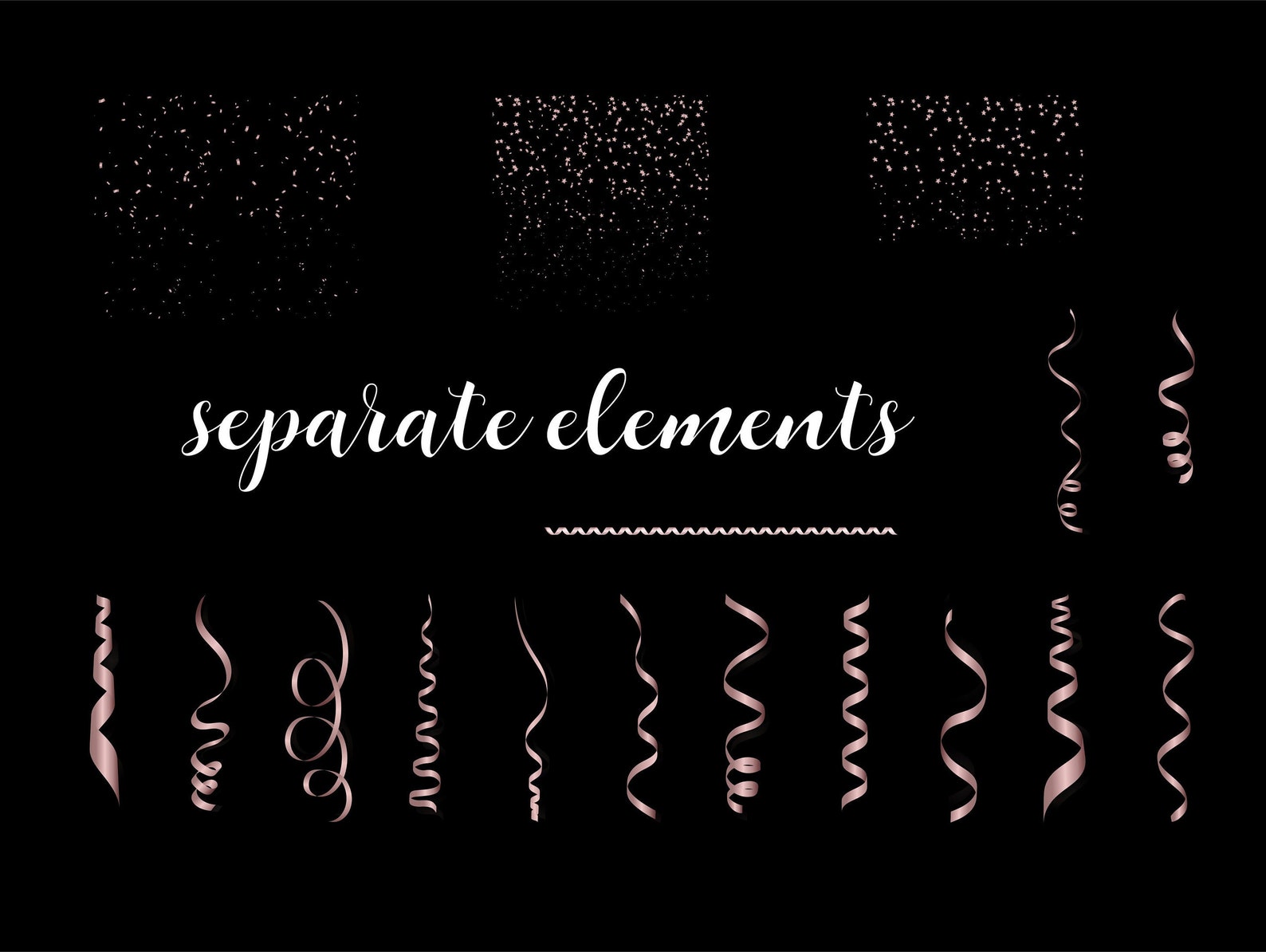 63 Rose Gold Confetti Overlays PNG Clipart Photo Overlay | Etsy