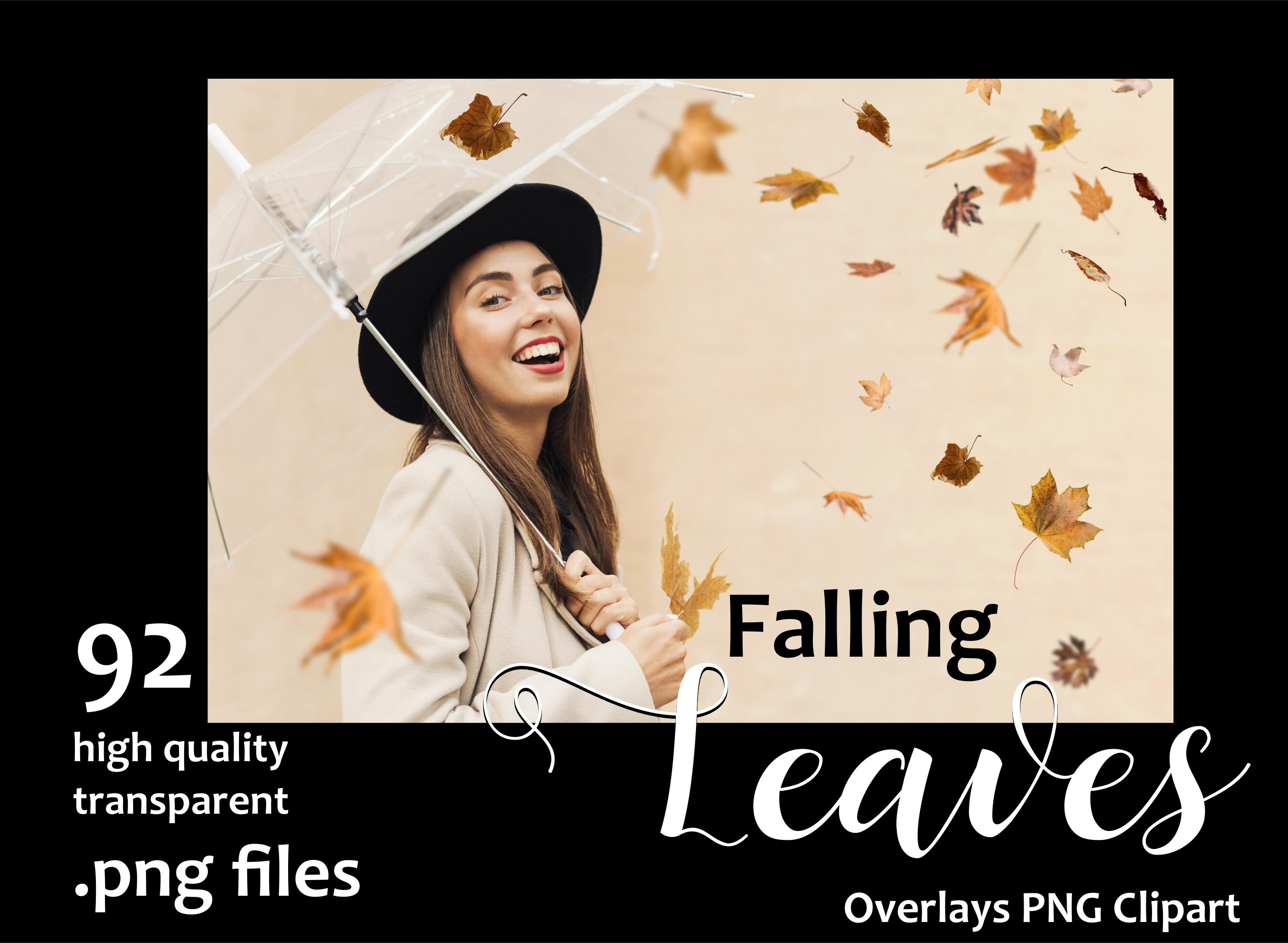 92 Realistic Falling Autumn Leaves Photo Overlays Falling | Etsy