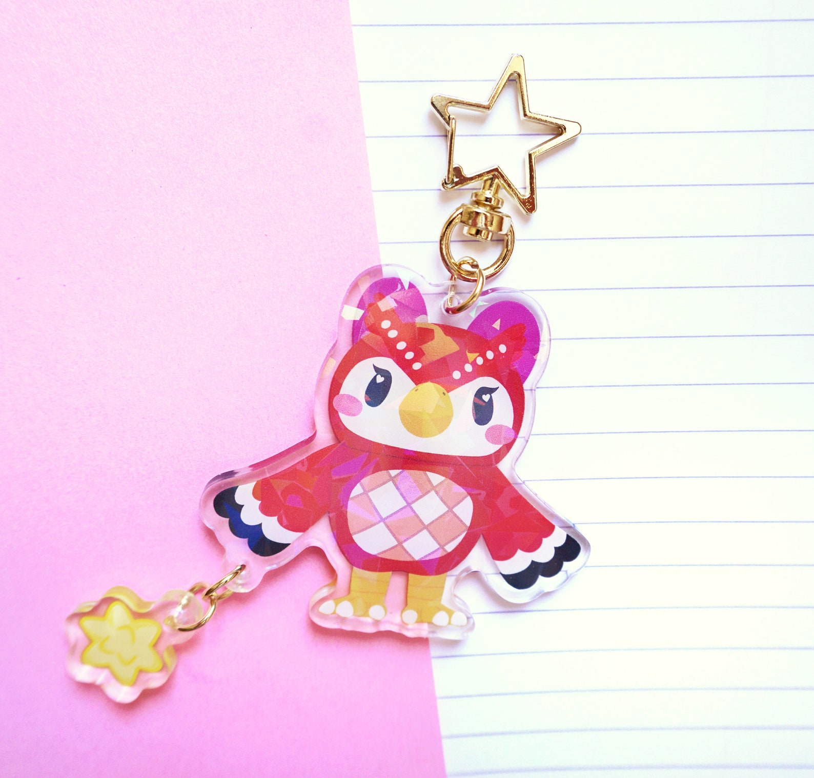 Celeste & Star Holographic Keychain ACNH | Etsy