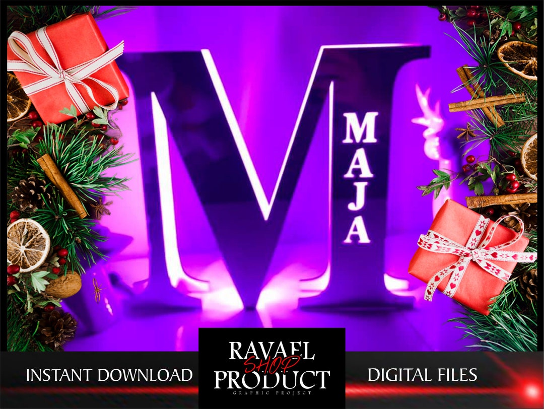 SVG File - LED Illuminated Lamp Full 3D Alphabet Pack - Personalized ...