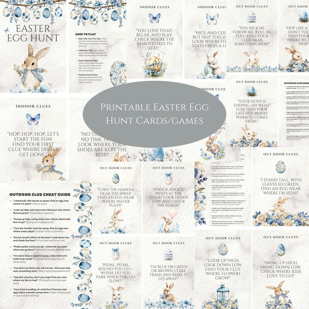 Easter Egg Hunt Family Game, Printable, Download Your Files, Easter ...