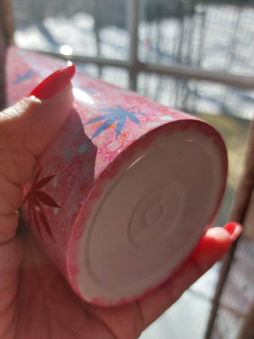Pink Cannabis Leaf Themed Tumbler 20oz Stoner Gift - Etsy