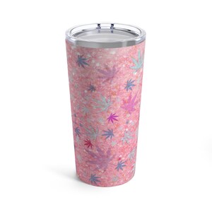 Pink Cannabis Leaf Themed Tumbler 20oz Stoner Gift - Etsy