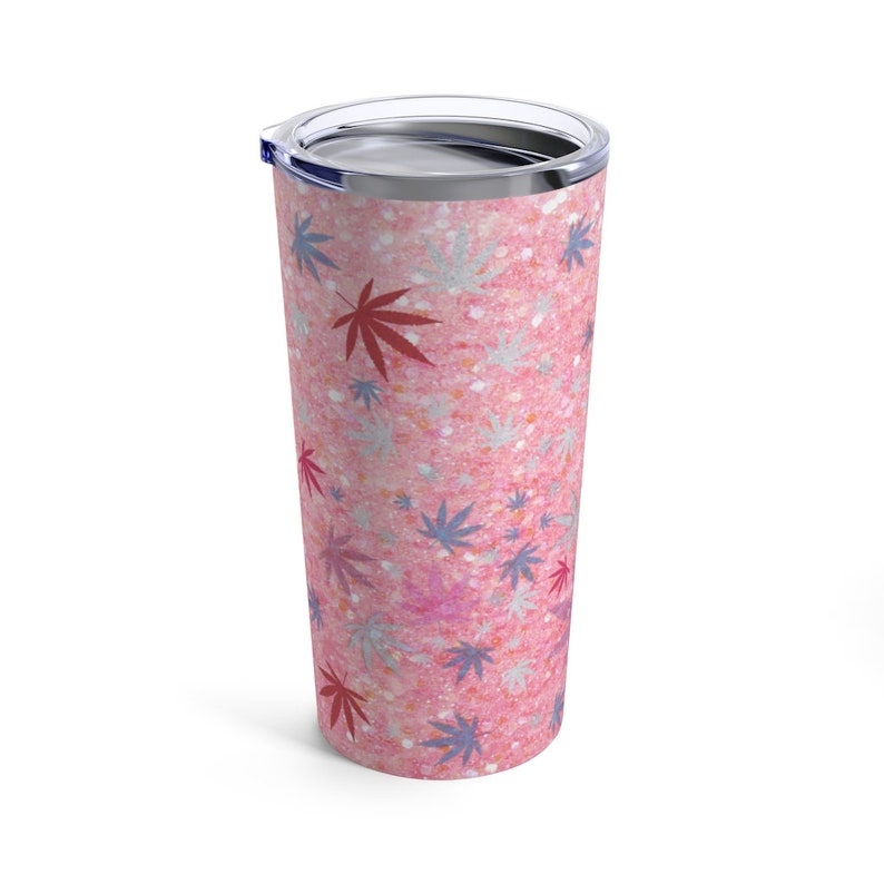 Pink Cannabis Leaf Themed Tumbler 20oz Stoner Gift - Etsy