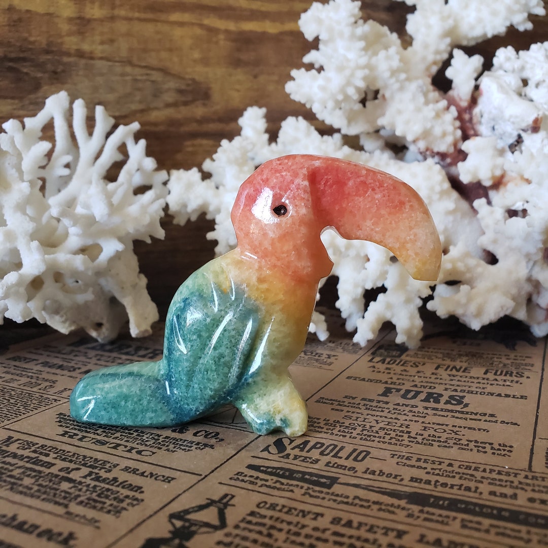 Vintage Rainbow Onyx Toucan Multi Colored Rainbow Stone - Etsy