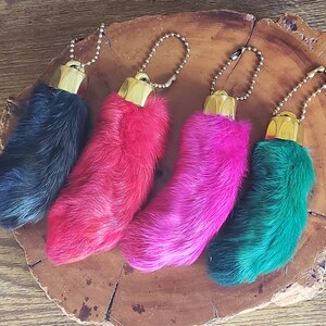 Real Lucky Rabbit Foot Keychain - Choose Your Color - Oddities Oddity ...
