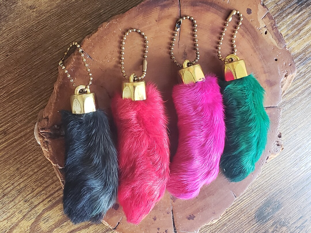 Real Lucky Rabbit Foot Keychain - Choose Your Color - Oddities Oddity ...