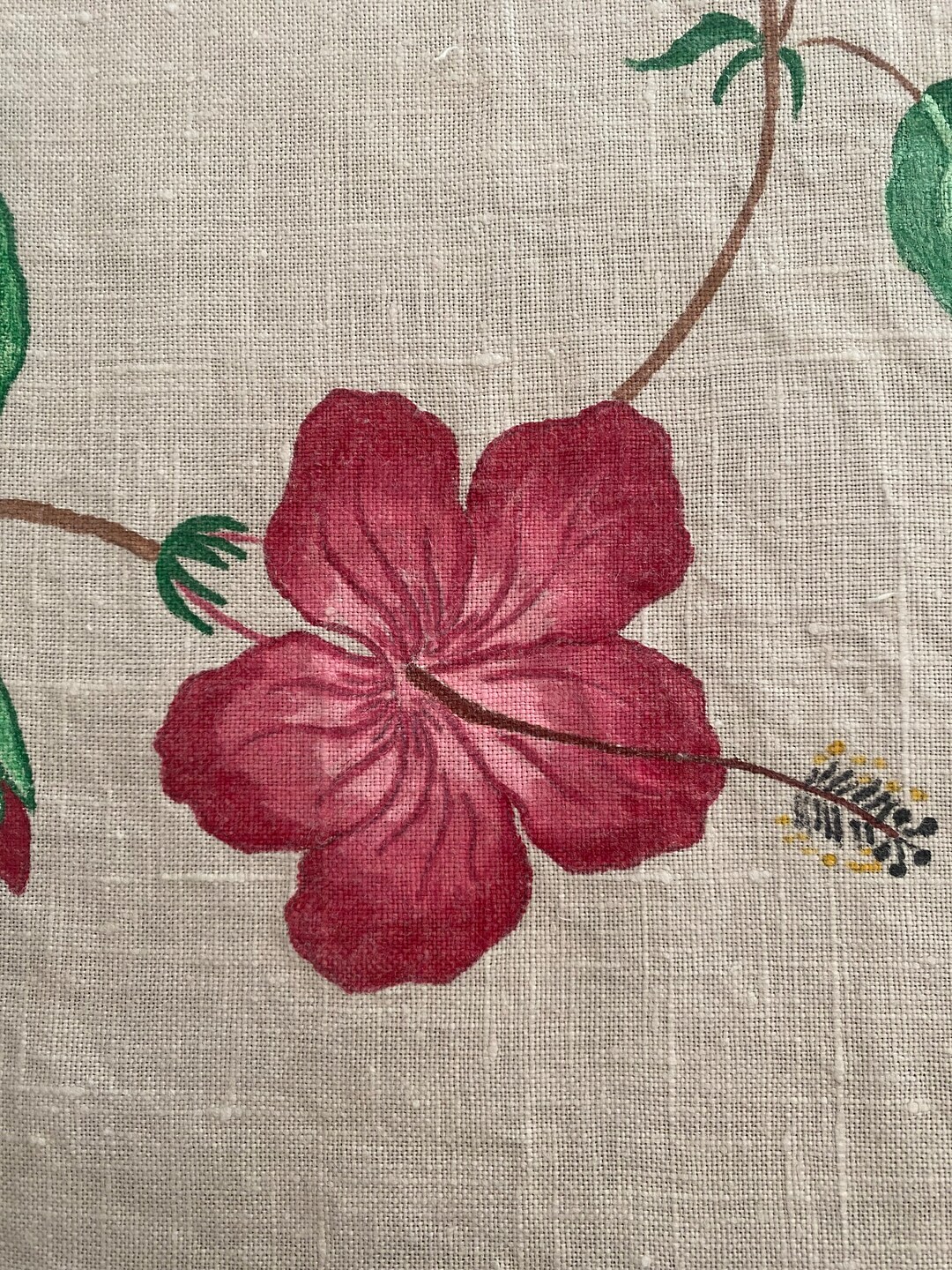 Vintage Pink Hibiscus Flower Tablecloth - Hobbytex - Small Square ...