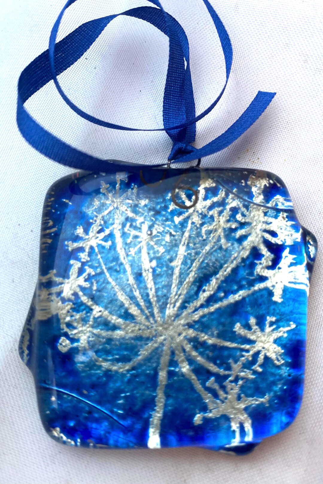 Fused Glass Painting of Frosted Seed Head. Finished With Pewter Metal ...