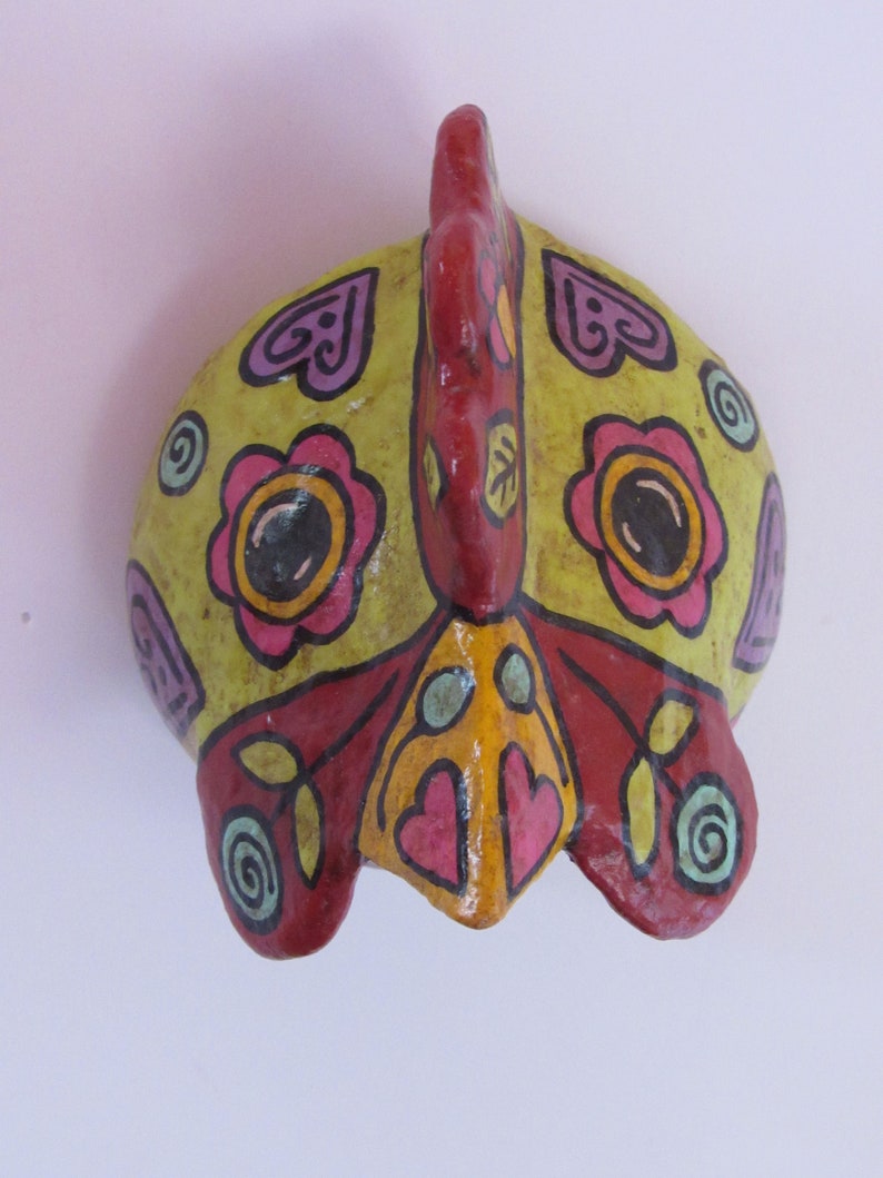 Paper Mache Chicken Head Paper Mache Hen Mexican Art Faux Taxidermy ...