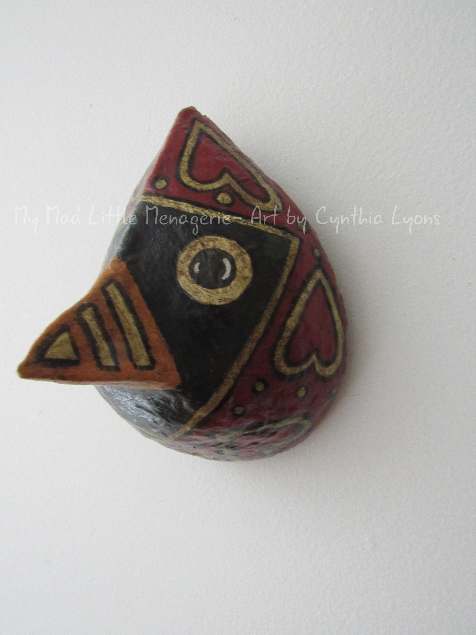 Cardinal Paper Mache Head Bird Paper Mache Red Bird Song Bird Art ...