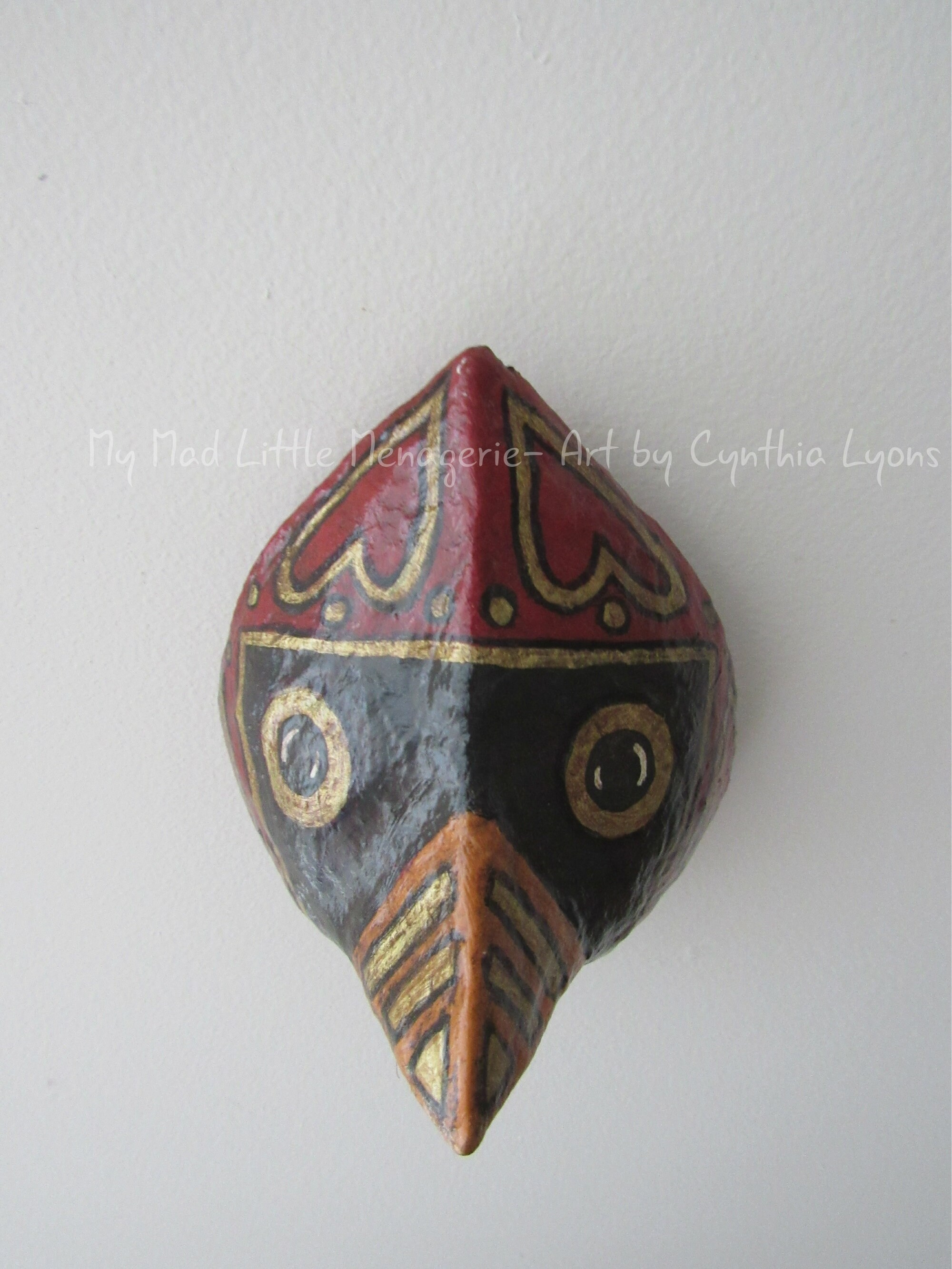 Cardinal Paper Mache Head Bird Paper Mache Red Bird Song Bird Art ...