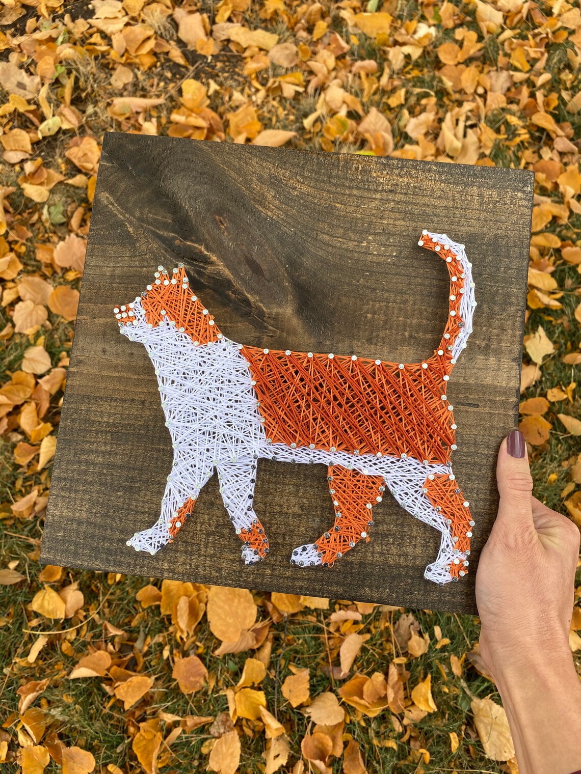 Cat string art customizable string art pet passed away cat | Etsy