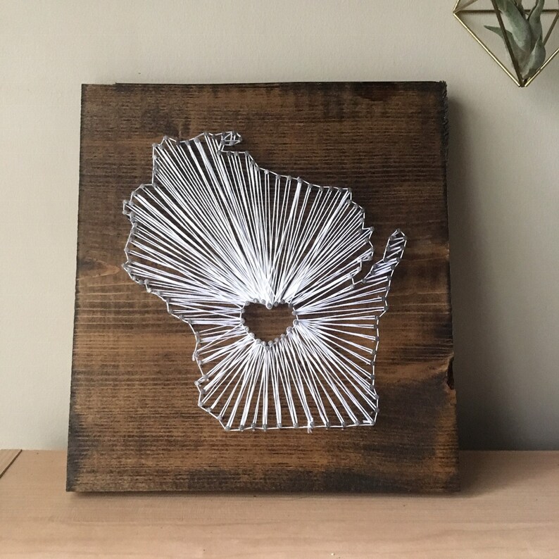 State String Art Featuring a Heart Over Your Favorite City - Etsy