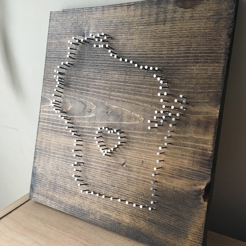 State String Art Featuring a Heart Over Your Favorite City | Etsy