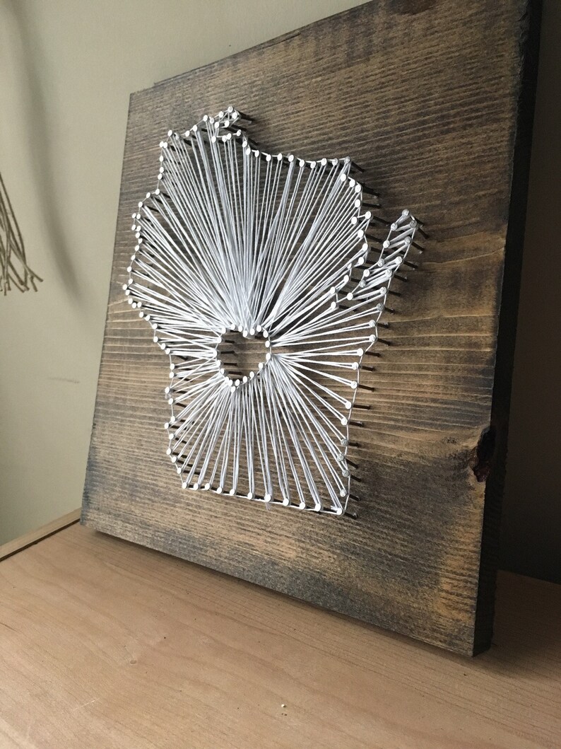 State String Art Featuring a Heart Over Your Favorite City | Etsy