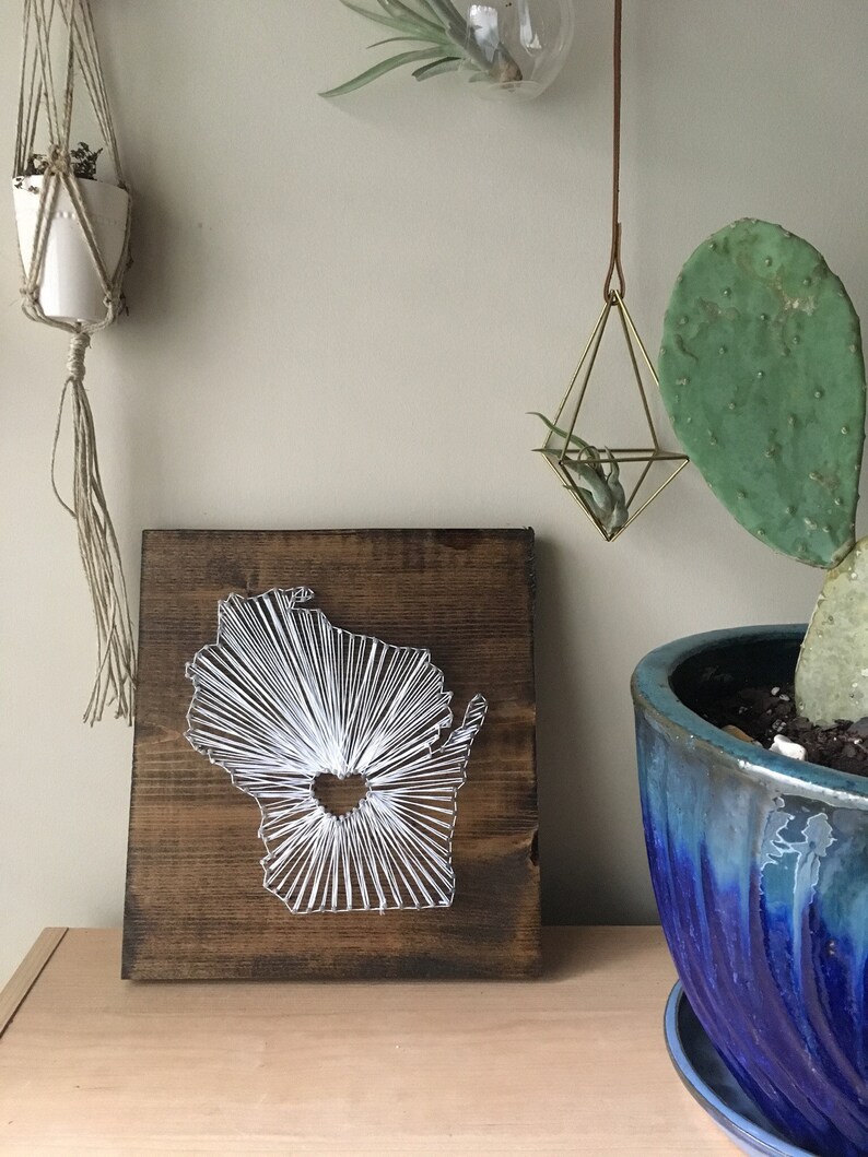 State String Art Featuring a Heart Over Your Favorite City | Etsy