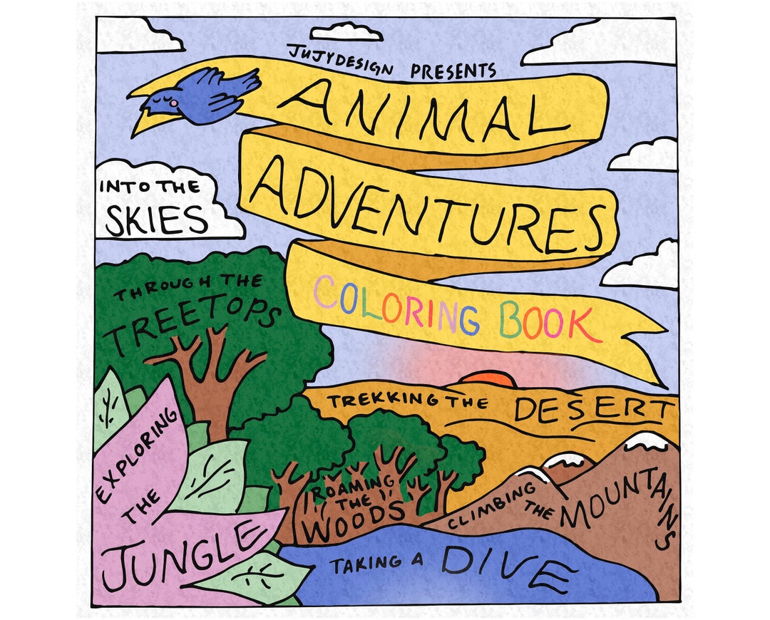 Animal Adventures Coloring Book: Perfect Activity for Kids and Adults ...