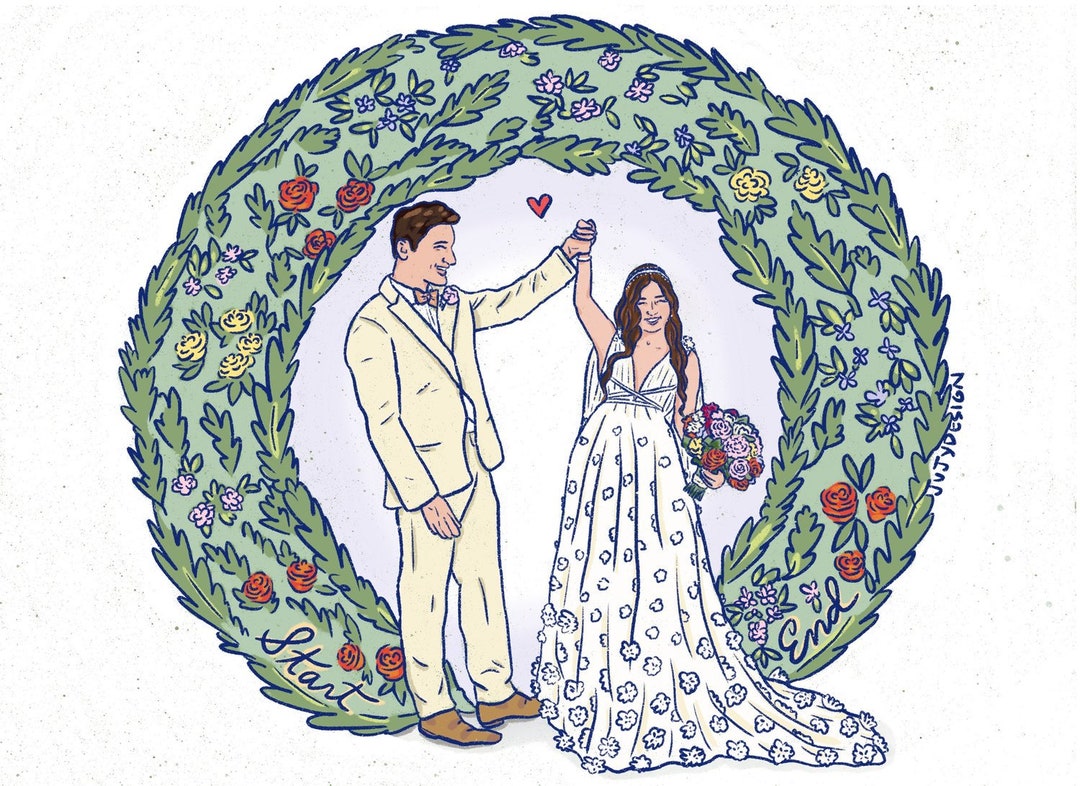Custom Wedding Engagement Art & Illustration: Digital Print Perfect ...