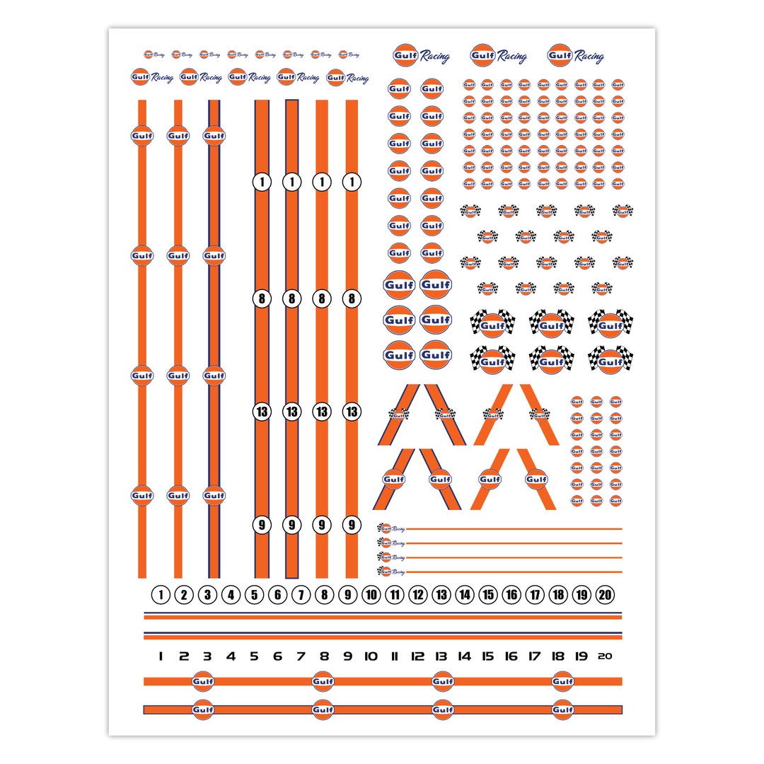 Gulf Inspired Decals Digital Download for Custom Diecast 1:64 Hot ...