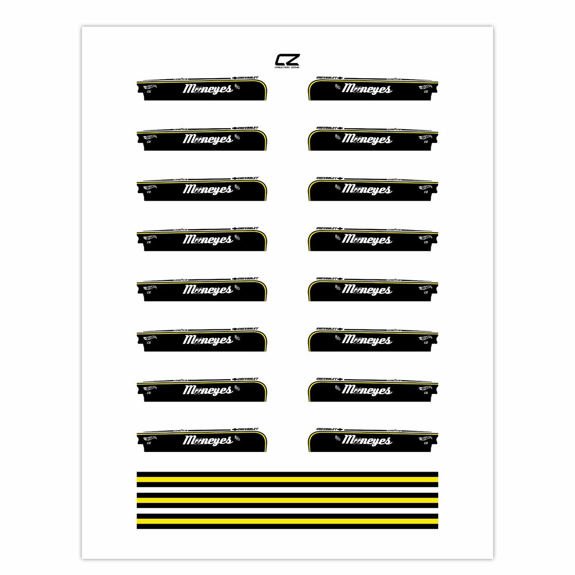 Vintage Racing Decals Water Slide Diecast Moon Eyes Inspired Hot Custom ...