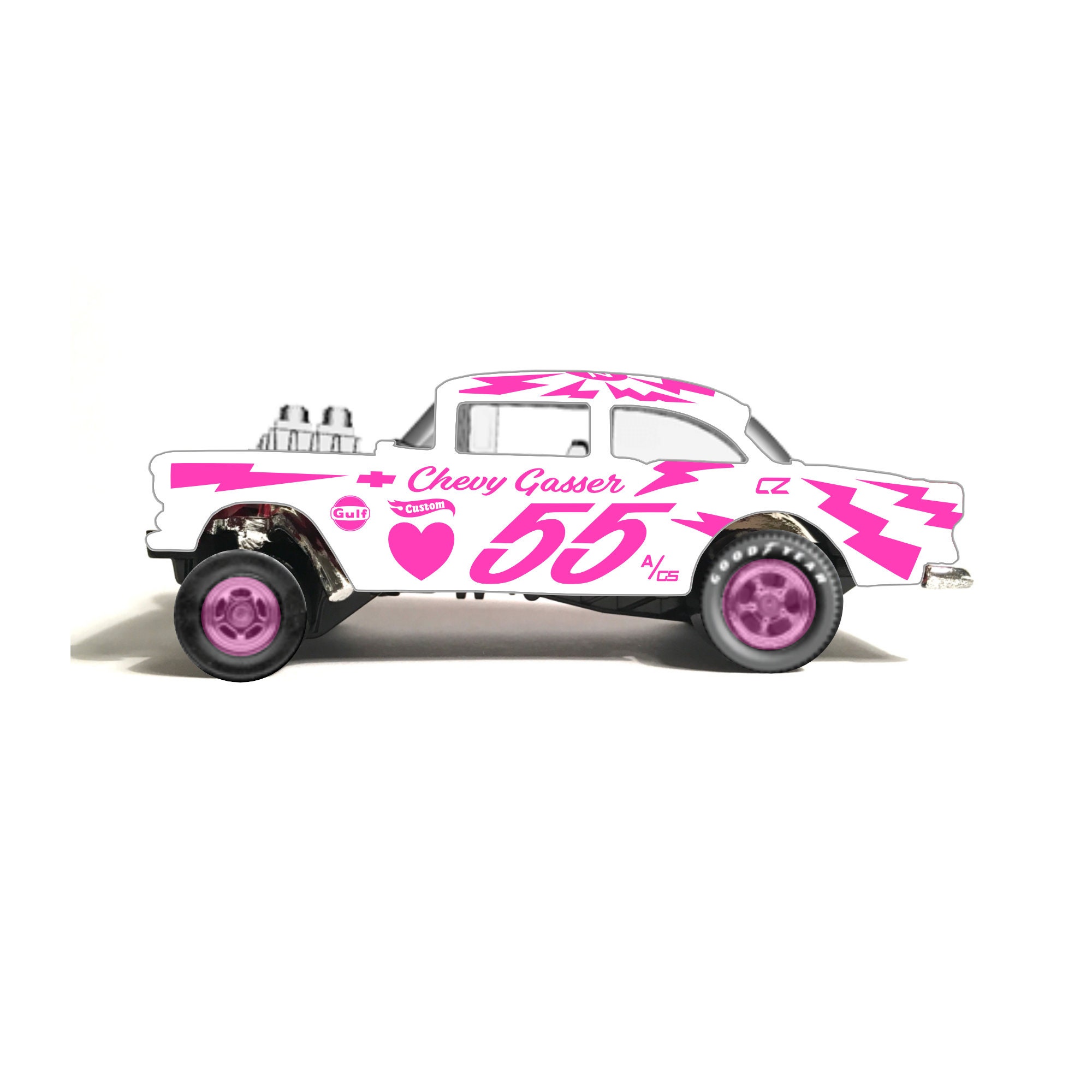 Gasser Bolt Racing Decal Digital Decal Sheet, Diecast Custom ...