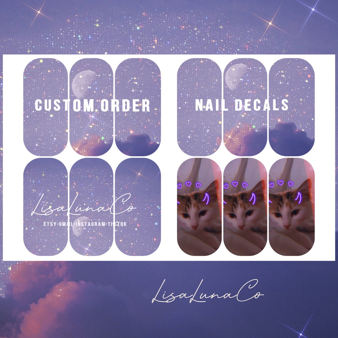 Custom Nail Decals up to 12 Photos Read Description Before Ordering or ...