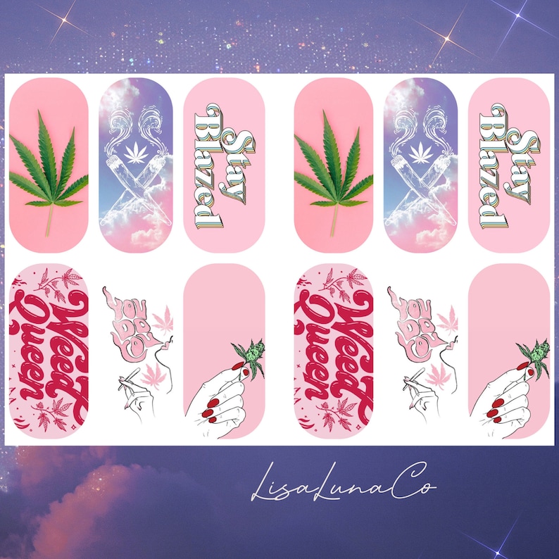 Weed Queen - Waterslide Nail Decals - Etsy